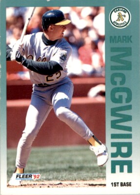 1992 Fleer Baseball Mark McGwire Oakland Athletics #262 | eBay