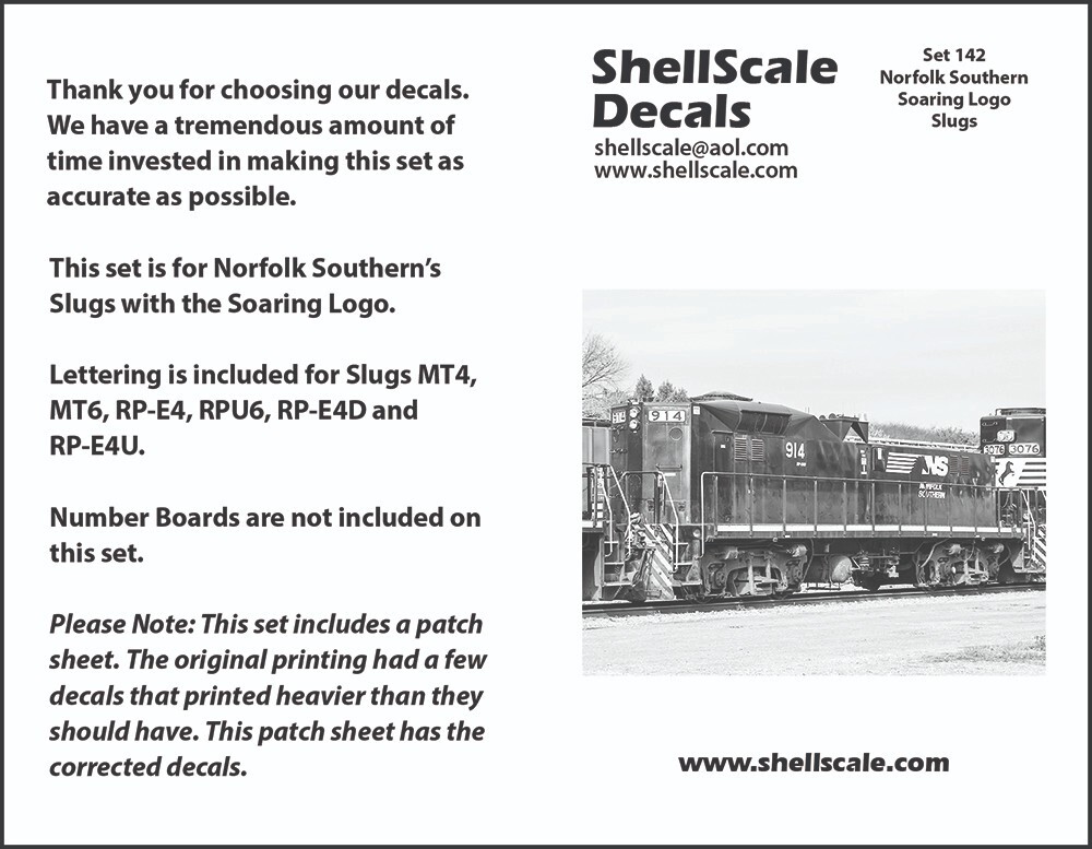 HO142 - Norfolk Southern Soaring Logo Slug DECALS - ShellScale Decals ...