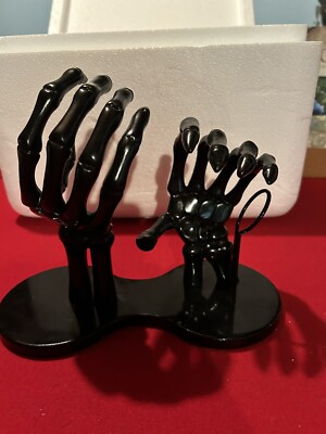 Hyde & Eek Skeleton Hands Wine Bottle Holder Halloween Glossy Black | eBay
