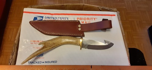 DEER ANTLER KNIFE Hand Made Stag Grip-MADE IN MY SHOP-USA-HUNTING ...