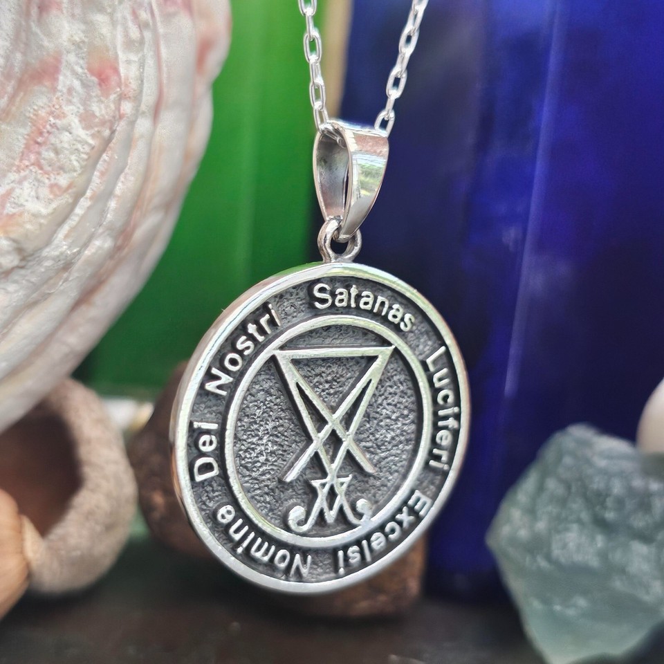 Sigil of Lucifer Latin Script Left Hand Path Necklace 925 Sterling ...