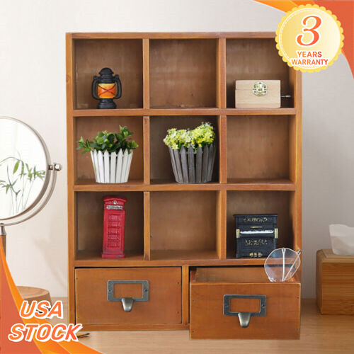 9 Cube 2 Drawers Pine Storage Organizer Wood Cubby-style Shelf Brown | eBay