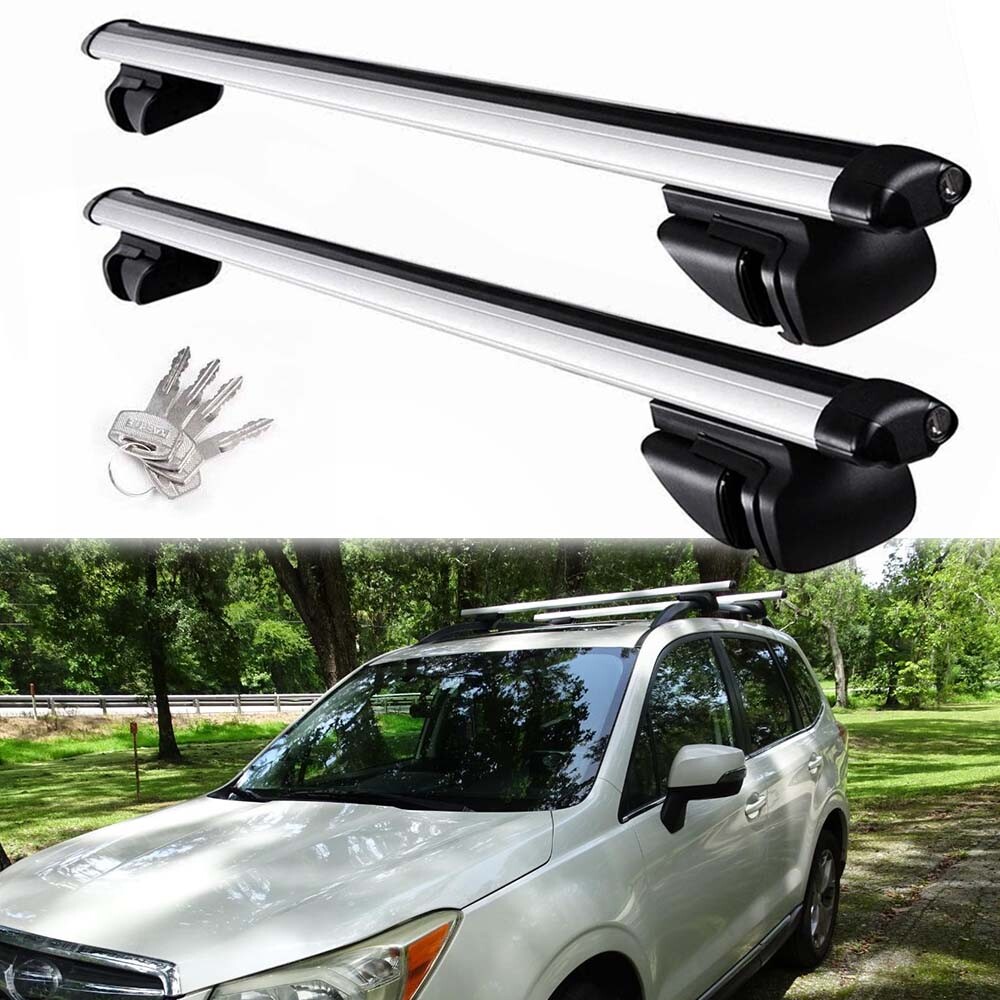 Roof Rack Cross Bar Carrier Rails Roof Bar Silver For Subaru Forester ...