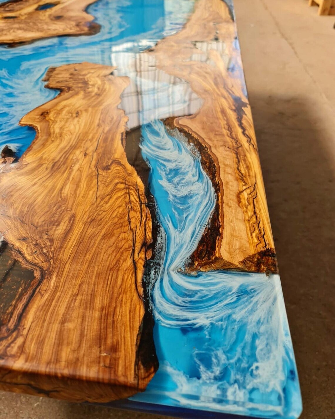 Ocean Epoxy Table, Epoxy Table, Epoxy Dining Table, Walnut Epoxy River ...