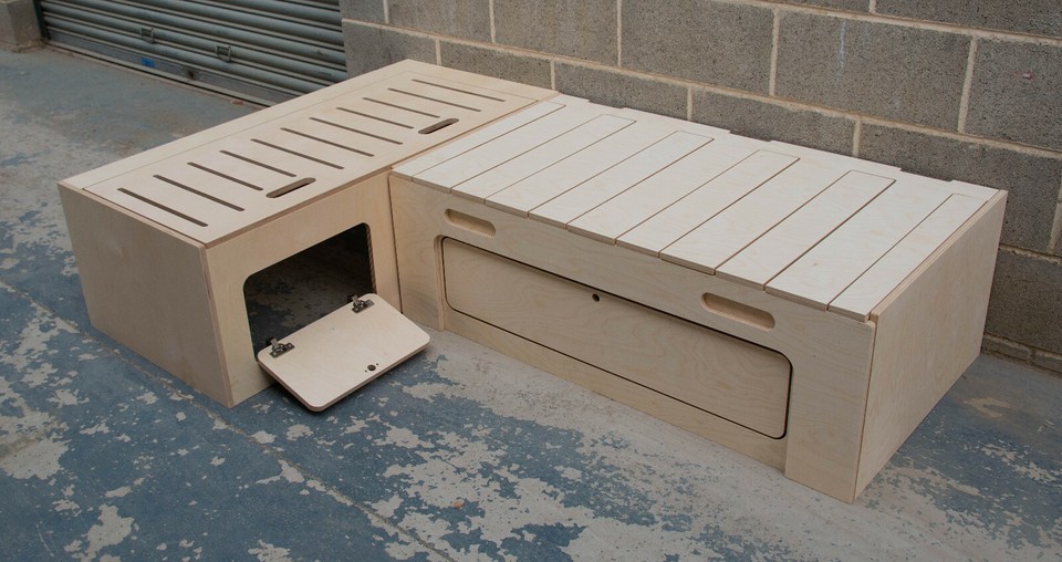 L-shape Seat Campervan Bed Pull Out Bench 6'x4' Plywood BED029/030 ...