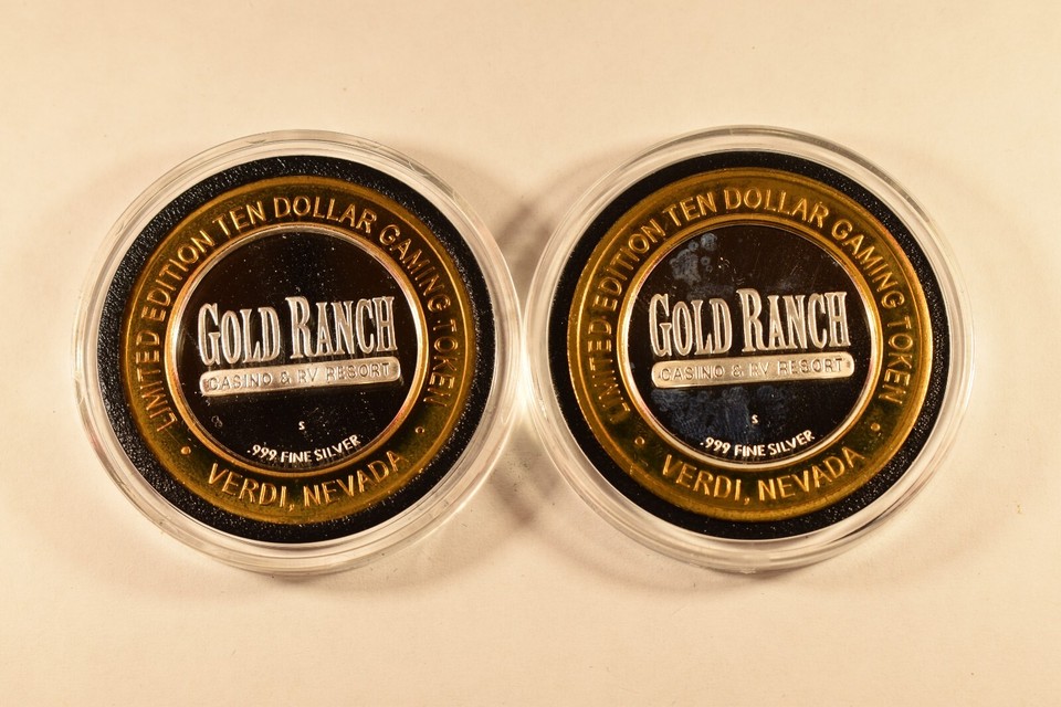 LOT OF 2 GOLD RANCH CASINO VERDI NEVADA .999 SILVER STRIKES FREE ...