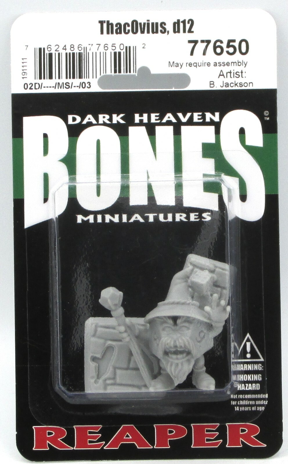 Reaper 77650 Thac0vius and Pip d12 (Bones) High Rollers Dice Wizard ...