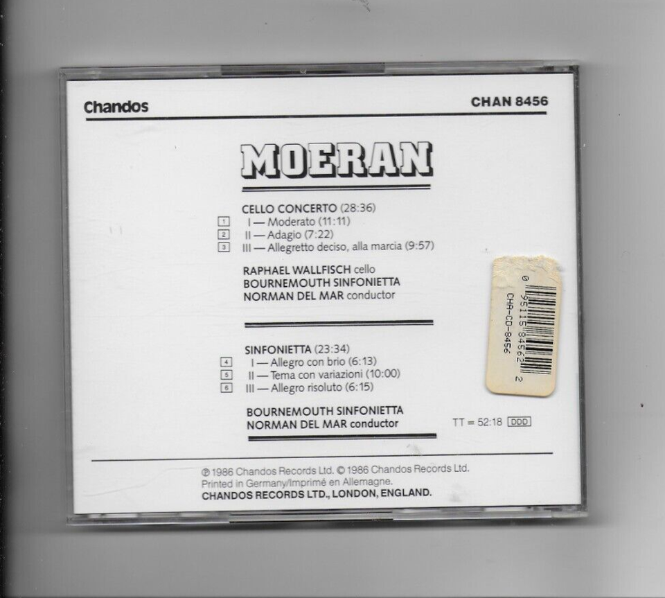 Moeran Cello Concerto Sinfonietta CD Bournemouth Sinfonetta | eBay