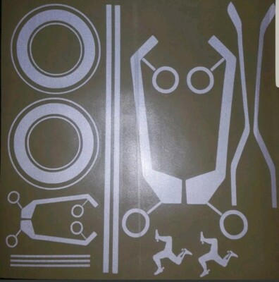 HELMET REFLECTIVE TRON STYLE STICKERS DECALS HI VIZ HELMET ISLE OF MAN ...
