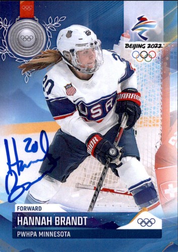 Hannah Brandt Signed 2022 By Beijing Olympics Womens Hockey Card PWHL ...