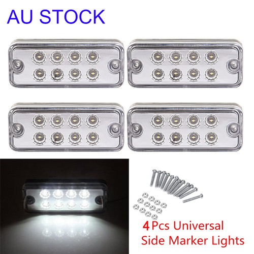 4PCS Super Bright 8-LED White Car Truck Pickup Van Side Marker Lights ...