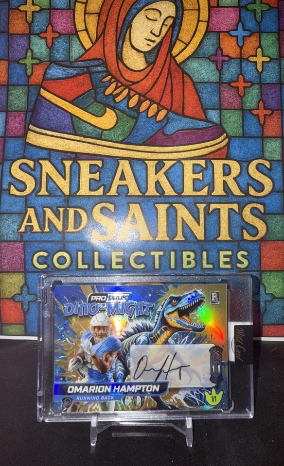 2025 Wild Card Dino-Might Pro Look Omarion Hampton TRUE 1/1 COLOR MATCH ...