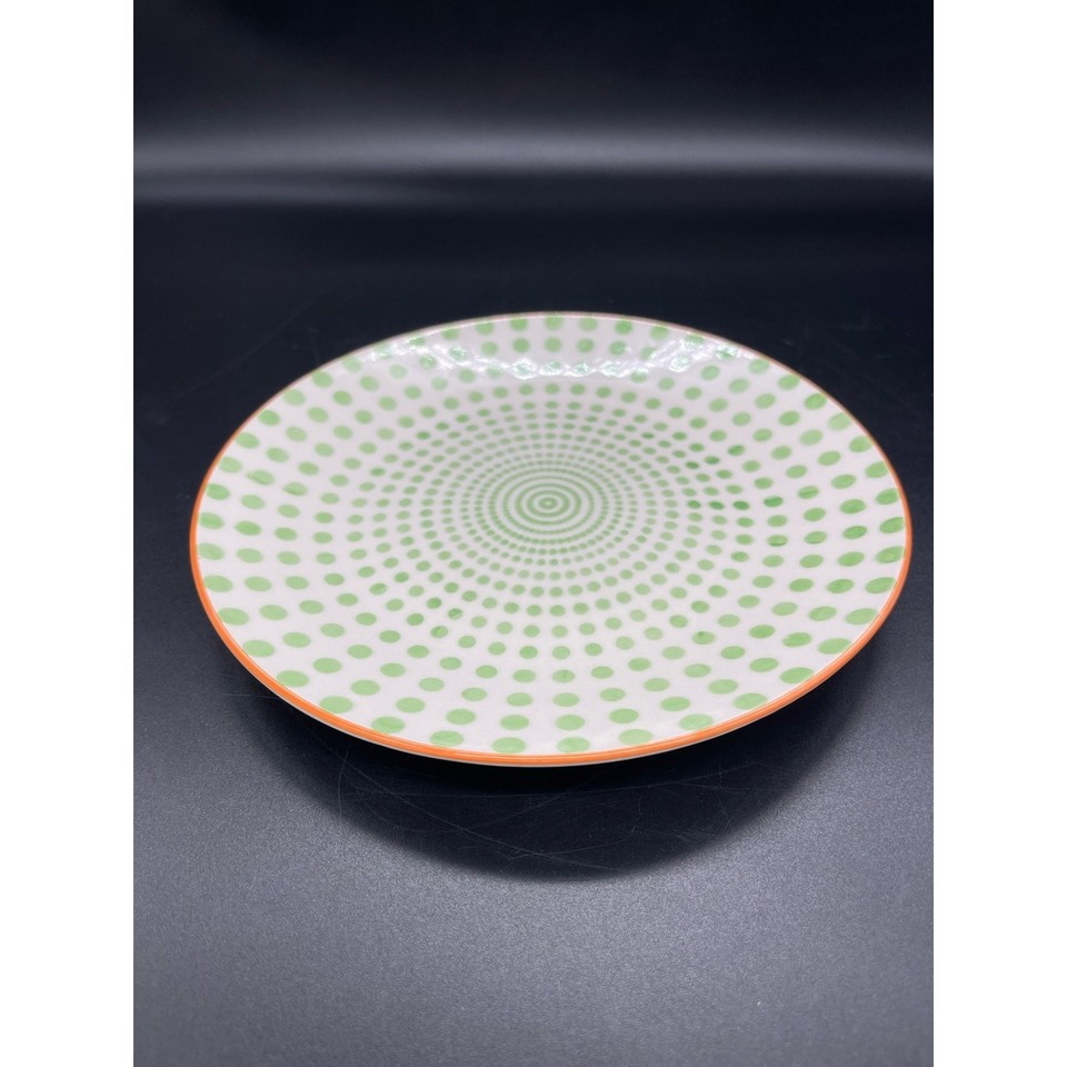 Pfaltzgraff Everyday Salad Plate Pad Print Green Dots Mix & Match 7.5 ...