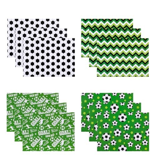 Wrapping Paper Sheet - 12 Sheets Sports Soccer Theme Folded Flat for ...