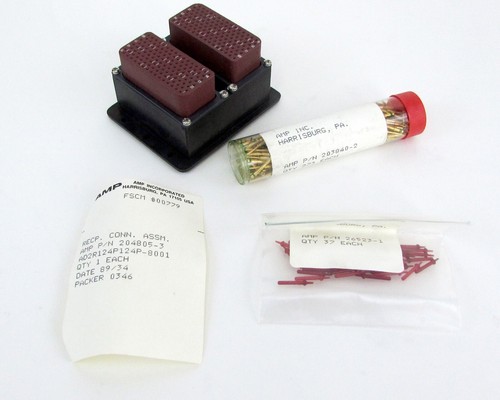 AMP 204805-1 Connector Dual Mod Receptacle Rack & Panel Gold Contacts ...