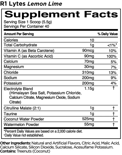 Rule 1 LYTES + 40srv LEMON LIME | Premium Electrolyte Recovery Hydrate ...