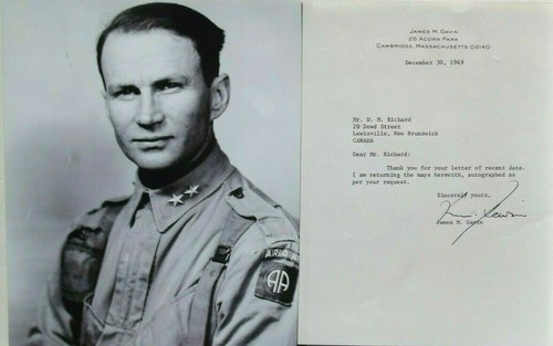 General James M. Gavin Signed WW II 82nd Airborne Commander Autograph ...
