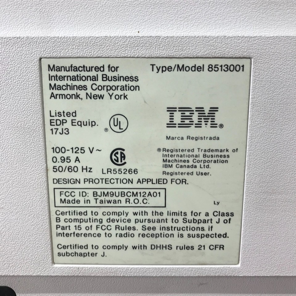IBM Personal System/2 PS/2 8513 Color CRT Computer Monitor - WORKS ...