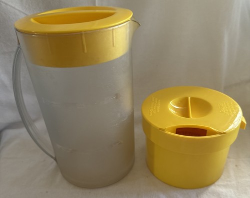 Mr. Coffee Iced Tea Maker 2 Qt Pitcher Yellow Lid PLUS Brew Basket w ...