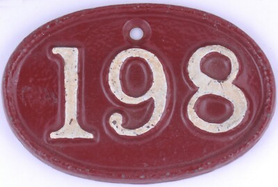 Cast iron house number 198 Great Western Railway GWR Swindon depot ...