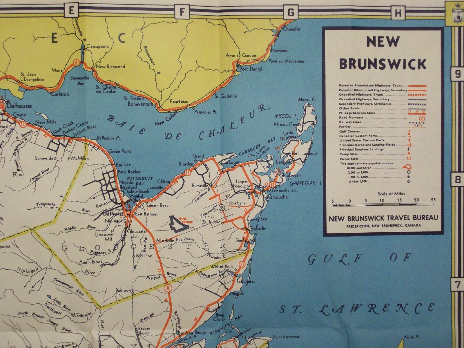 1960 NEW BRUNSWICK CANADA TRAVEL BUREAU MAP BROCHURE FREDERICTON, NEW ...