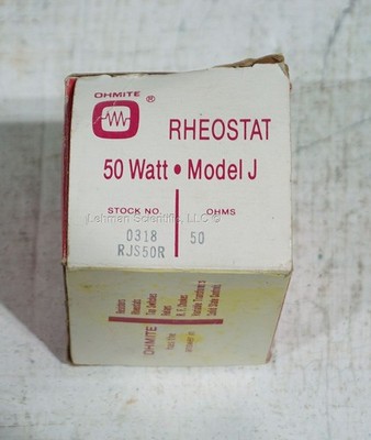 Ohmite RJS50R Model J, 50 Ohm, 50 Watt Ceramic Rheostat, NIB. | eBay