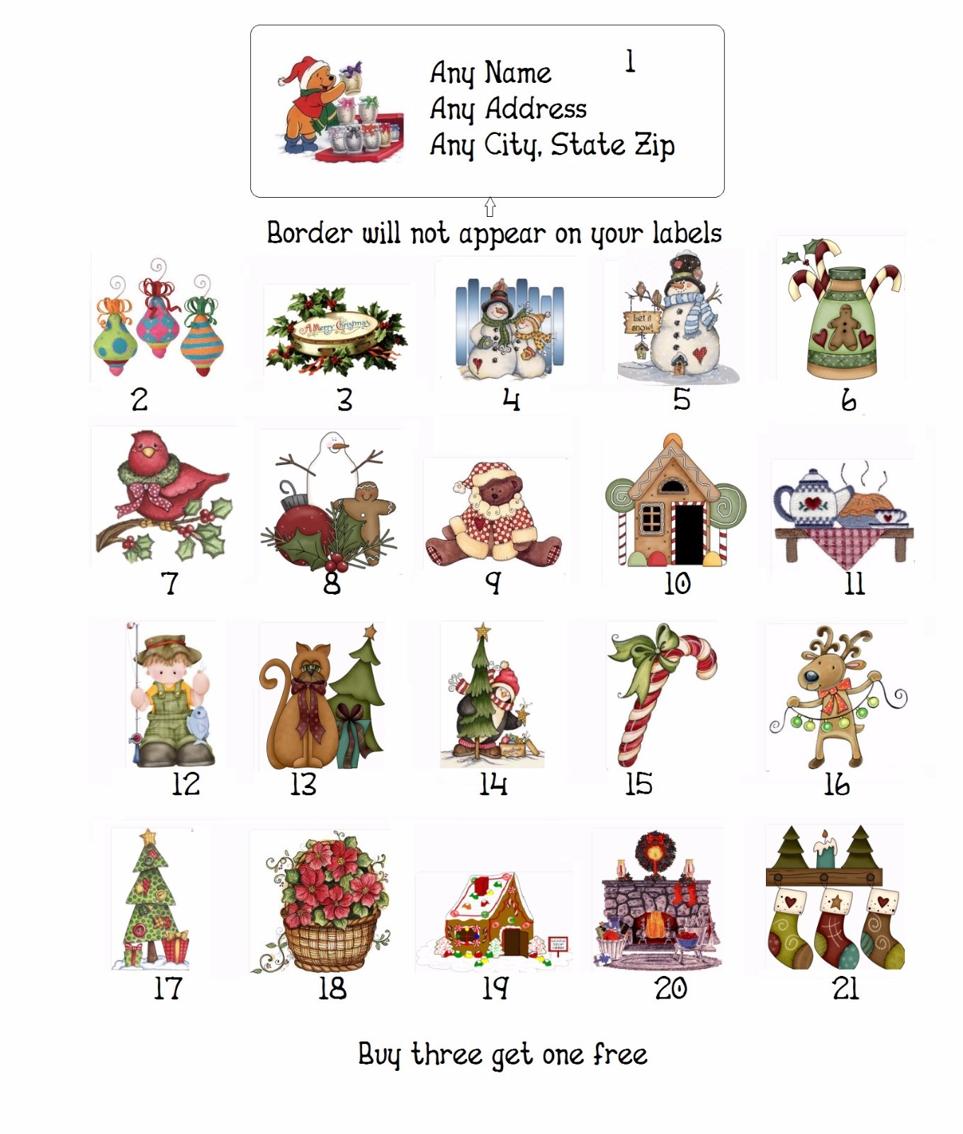 30 Address Labels Christmas Primitive Country (CPC 1) | eBay