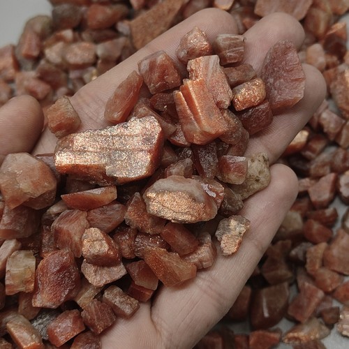 Slice sunstone rough natural golden fire sunstone rough healing stone ...