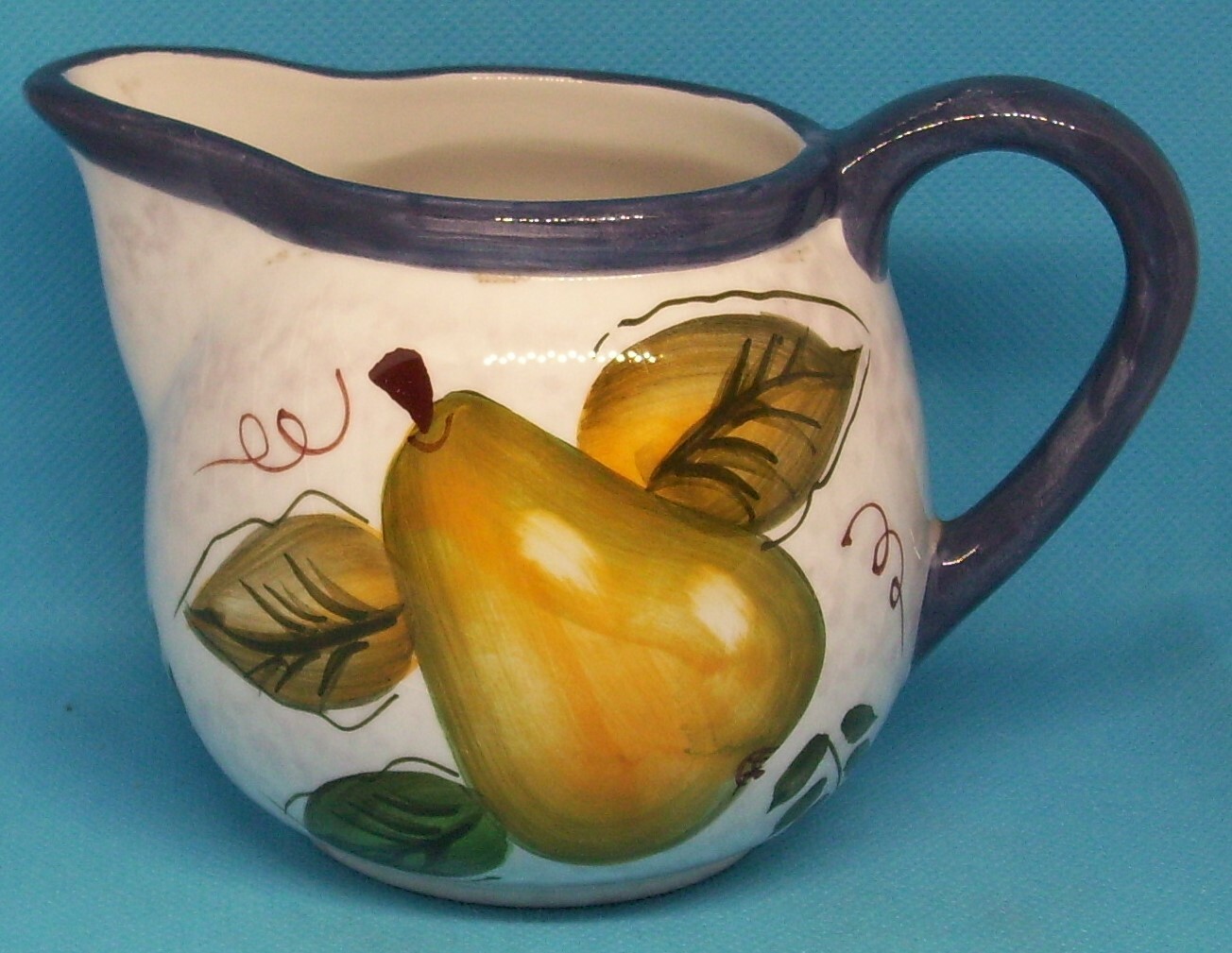 Oneida Vintage Fruit Creamer 10 oz Hand Painted Pears Plums Pitcher | eBay