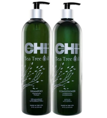Chi Tea Tree Shampoo & Conditioner 92% Natural Paraben Free (25oz Set ...