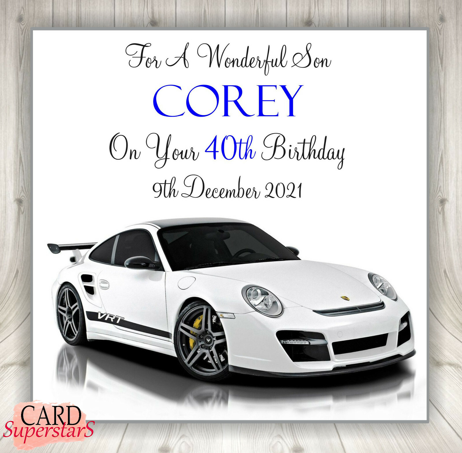 Large 8" Personalised Handmade Birthday Card 'PORSCHE 911' card ANY ...