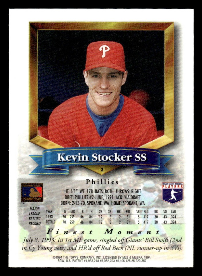 1994 Finest #2 Kevin Stocker excellent | eBay