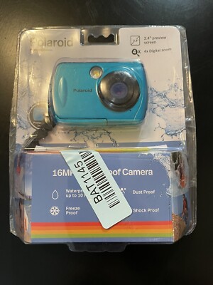 Polaroid - 16MP Waterproof Digital Camera - Teal light package damage ...