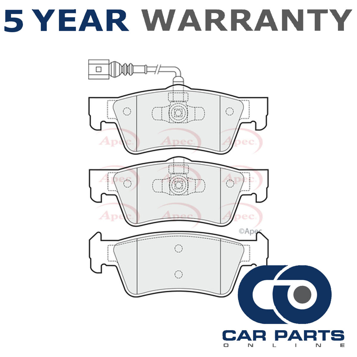 Brake Pads Set Rear CPO Fits VW Transporter 2003-2009 1.9 TDi 2.5 3.2 ...