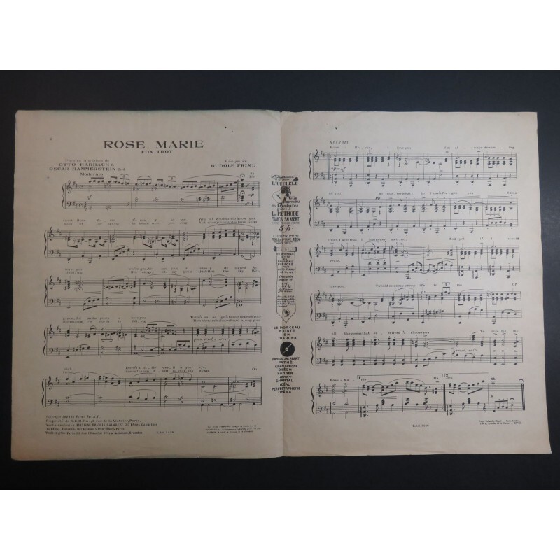 Friml Rudolph Rose Marie Piano 1928 | eBay UK