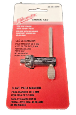 Milwaukee 48-66-3240 K30 Chuck Key Jacobs w/ 15/64" Pilot Fits 31,32,41 ...