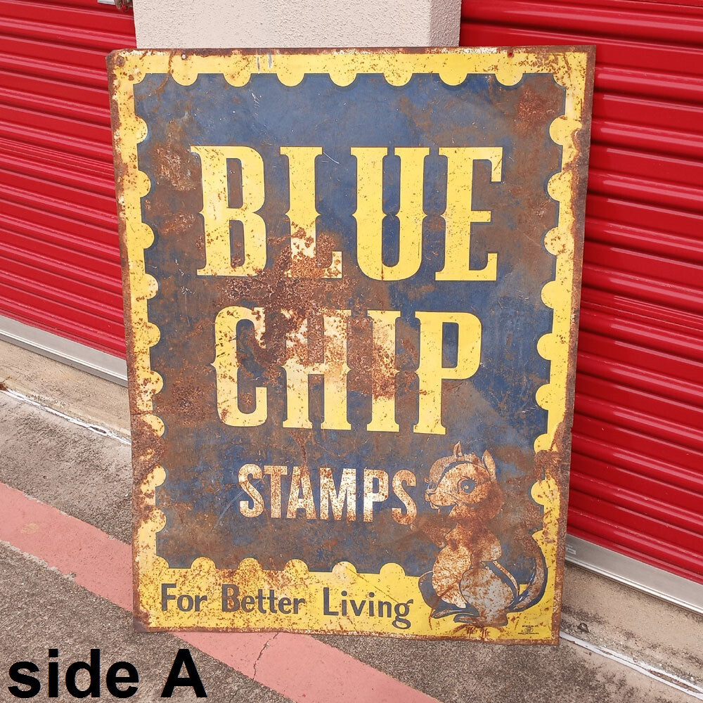 Vintage Classic Retro Blue Chip Stamps Dual Sided Sign - Local Pickup ...
