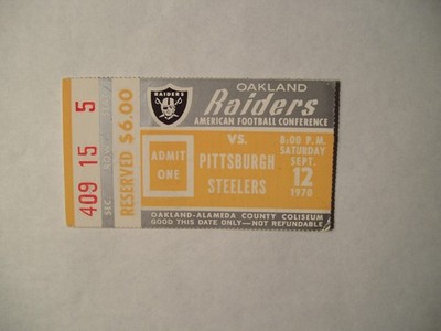 ticket 1970 THE FIRST EVER Steelers vs Raiders game Bradshaw Stabler ...