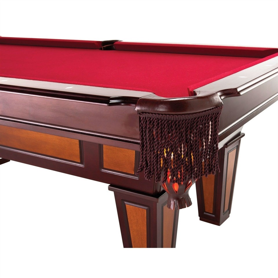 7 Ft Pool Table with Red Burgundy Wool Top and Fringe Drop Pockets | eBay