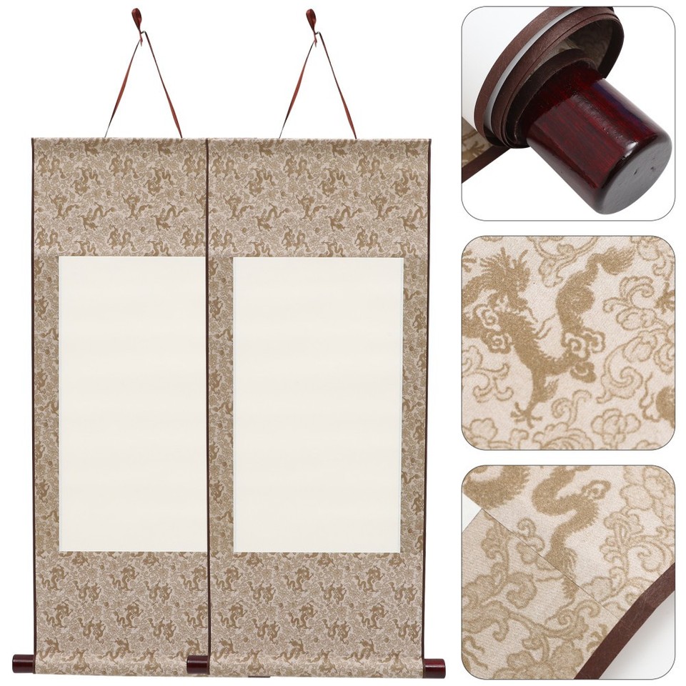 2 Pcs Blank Scroll Office Mini Paper Scrolls Chinese Calligraphy | eBay ...