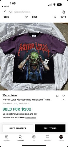 Warren Lotas Haunted Mask 'Goosebumps' Halloween T-shirt Size Large NEW ...