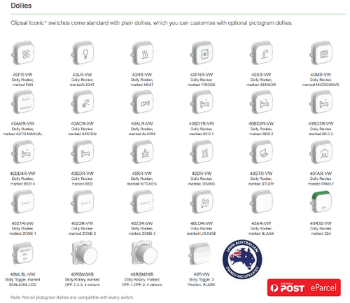 Clipsal Iconic Pictogram Dolly Rocker In Vivid White | eBay Australia