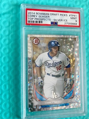 COREY SEAGER 2014 Bowman Draft SILVER ICE ROOKIE CARD #TP-42! PSA 9 ...