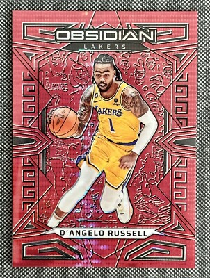 2022 NBA D’Angelo Russell 7/8 Obsidian Lucky Envelope Electric Etch Red ...