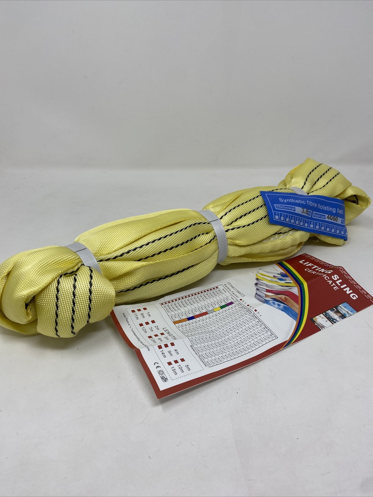 Synthetic Fiber Fibre Hoisting Belt Yellow Web Lifting Sling Tow Strap ...