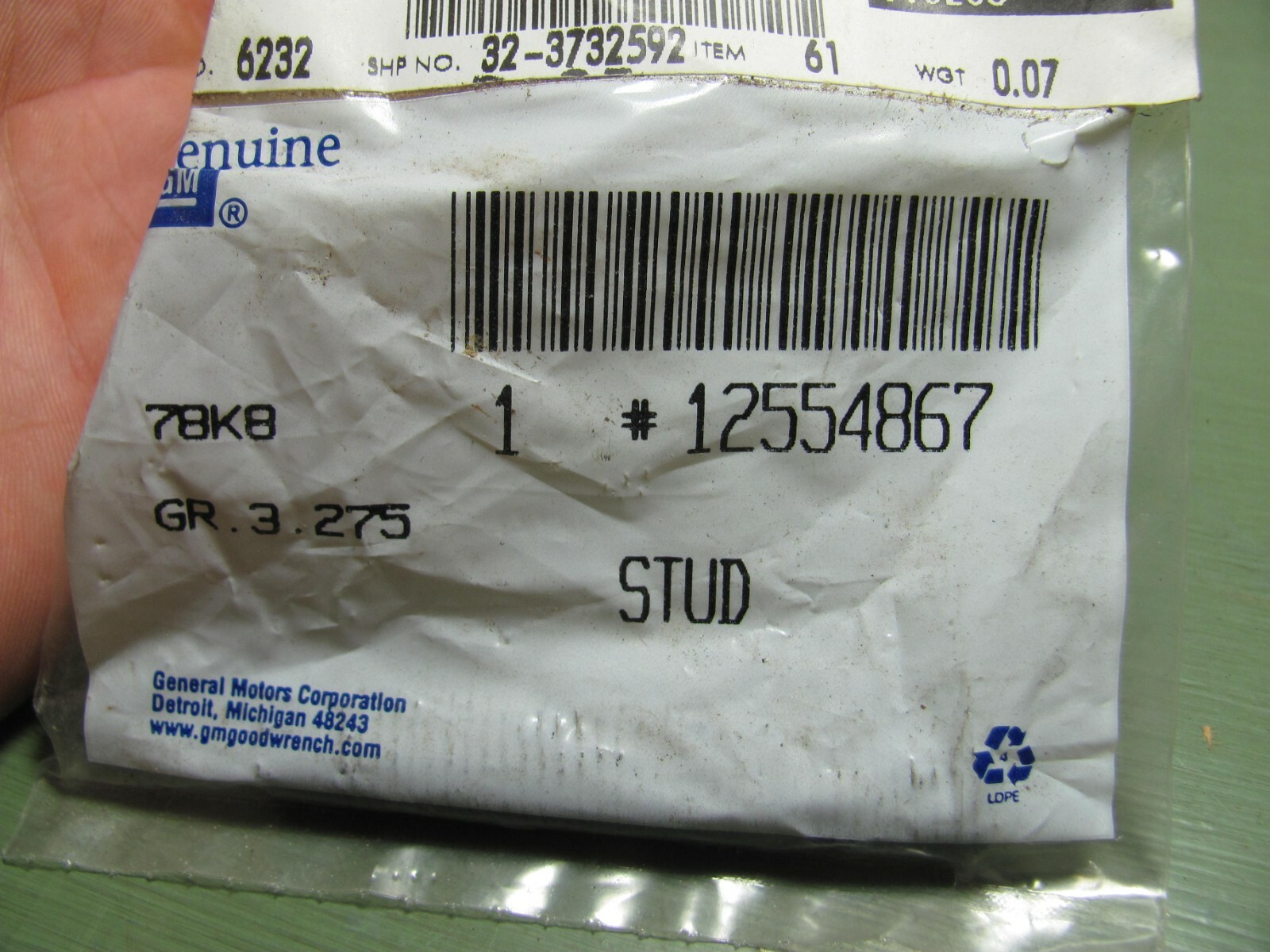 NOS GM 12554867 Exhaust Manifold Stud 1995-2000 C/K 2500 3500 | eBay