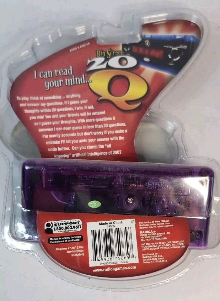 VTG Radica Big Screen 20Q Questions 2005 Electronic Handheld Game NEW ...