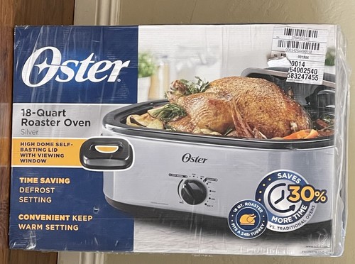 Oster Roaster Oven 18 Quart Silver CKSTRS18-VHD-V Self-Basting Lid ...