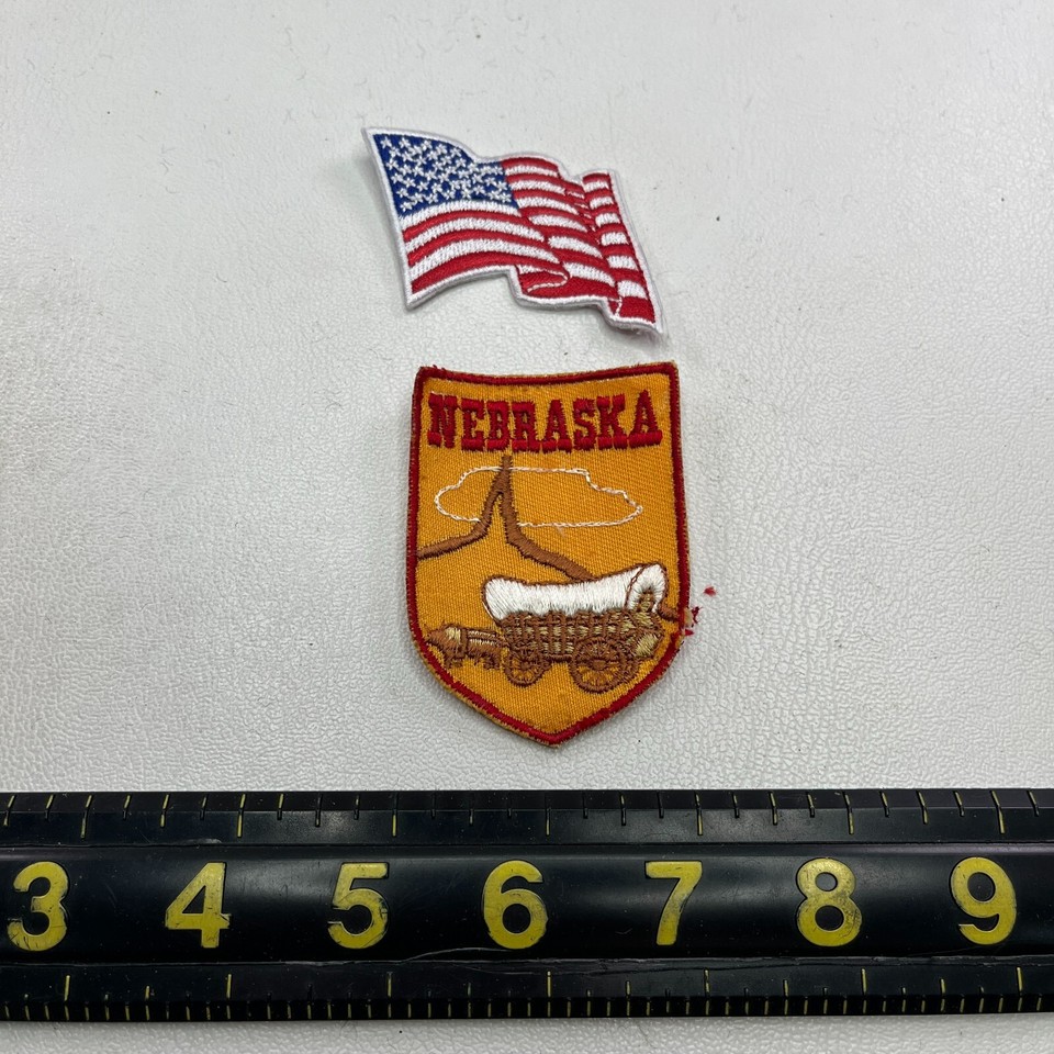 1 Vintage NEBRASKA State Tourism Patch Souvenir + 1 WAVY FLAG Patch ...