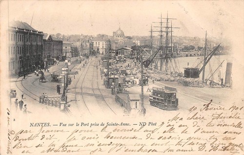 CPA-Nantes vue sur le port prise de Sainte-Anne | eBay